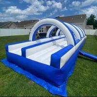 China Customized Color Water Slide Inflatable with Big Water Pool 12x3x3m or Customized Size for sale