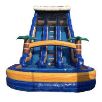 China Customized Size Commercial PVC Water Slide Inflatable with Pool and Removable Ladder for sale
