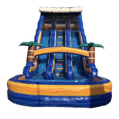 China Customized Size Commercial PVC Water Slide Inflatable with Pool and Removable Ladder for sale