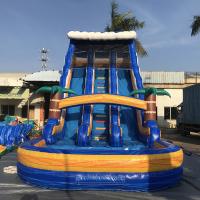 China Customized Size Commercial PVC Water Slide Inflatable with Pool and Removable Ladder for sale