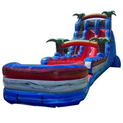 China Extended Double Slide Red Thrilling Inflatable Combo Jumping Castle for Aquatic Park for sale