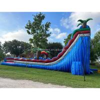 China Extended Double Slide Red Thrilling Inflatable Combo Jumping Castle for Aquatic Park for sale