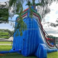 China Extended Double Slide Red Thrilling Inflatable Combo Jumping Castle for Aquatic Park for sale