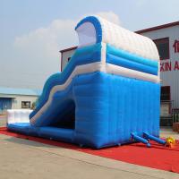 China Large Size Blue Double Slide Inflatable Combo for Custom Made Party Rentals Business for sale