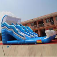 China Large Size Blue Double Slide Inflatable Combo for Custom Made Party Rentals Business for sale