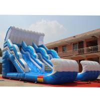 China Large Size Blue Double Slide Inflatable Combo for Custom Made Party Rentals Business for sale