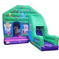 China Experience The Thrill Commercial Inflatable Castle With Water Slide For Family Party for sale