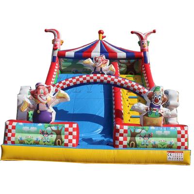 China Commercial Inflatable Dry Slide with Customized Logo Carnival Circus Clown Jump Slide for sale