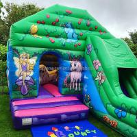 China Experience The Thrill Commercial Inflatable Castle With Water Slide For Family Party for sale