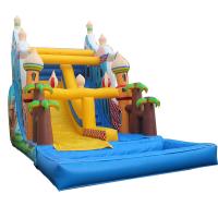China Max Capacity 100-500kg Inflatable Castle With Wet Slide for Indoor Water Pool Combo for sale