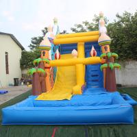 China Max Capacity 100-500kg Inflatable Castle With Wet Slide for Indoor Water Pool Combo for sale