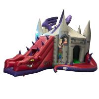 China Red Dinosaur Bouncy Castle with Slide How to Train Your Dragon Inflatable Bounce House for sale