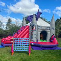 China Red Dinosaur Bouncy Castle with Slide How to Train Your Dragon Inflatable Bounce House for sale