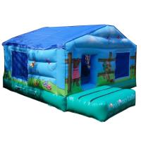 China Commercial Kids Picnic Trampoline with Blue Inflatable Bouncing Castle and Ball Pit for sale