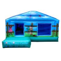 China Commercial Kids Picnic Trampoline with Blue Inflatable Bouncing Castle and Ball Pit for sale