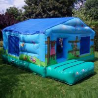 China Commercial Kids Picnic Trampoline with Blue Inflatable Bouncing Castle and Ball Pit for sale