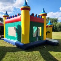 China CE/EN71/EN14960 Certified Colorful Block Inflatable Castle Bounce House with Slide for sale