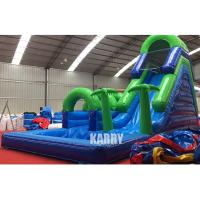 China Party Rentals Business Inflatable Palm Tree Water Slide with Swimming Pool Long Slide for sale