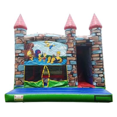 China Blower Commercial PVC Cartoon Animation Inflatable Bouncer House with Slide Pool for sale
