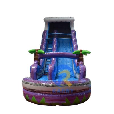 China Customized Colorful PVC Inflatable Water Slide With Swimming Pool For Summer Fun for sale