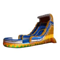 China Customized Colorful PVC Inflatable Water Slide With Swimming Pool For Summer Fun for sale