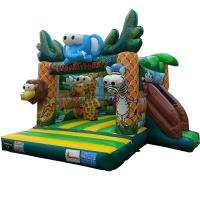 China Custom Logo Printed Mini Commercial PVC Safari Inflatable Bouncer House for Children for sale