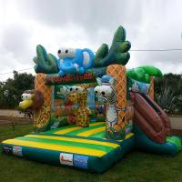 China Custom Logo Printed Mini Commercial PVC Safari Inflatable Bouncer House for Children for sale