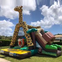 China Custom Logo Printed Mini Commercial PVC Safari Inflatable Bouncer House for Children for sale