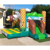 China Custom Logo Printed Mini Commercial PVC Safari Inflatable Bouncer House for Children for sale