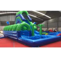 China Smooth Path Slope Slide All Green Palm Tree Inflatable Water Slide Pool Combination for sale