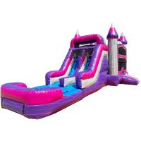 China Acceptable Commercial Purple Inflatable Bounce House with Slide Pool for sale