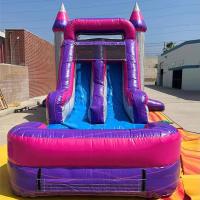 China Acceptable Commercial Purple Inflatable Bounce House with Slide Pool for sale