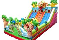 China Unisex Children's Inflatable Fun City Dino Theme Bounce House Slide for Party Events for sale