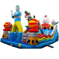 China Unisex Children's Inflatable Fun City Dino Theme Bounce House Slide for Party Events for sale