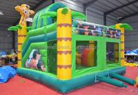 China Wild Jungle Safari Inflatable Jumping Castle Customized Color Bounce House with Slide for sale
