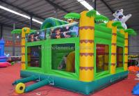 China Wild Jungle Safari Inflatable Jumping Castle Customized Color Bounce House with Slide for sale