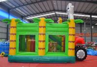China Wild Jungle Safari Inflatable Jumping Castle Customized Color Bounce House with Slide for sale