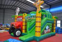 China Wild Jungle Safari Inflatable Jumping Castle Customized Color Bounce House with Slide for sale