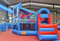 China Commercial Grade PVC Tarpaulin Mini Super man Red Inflatable Bounce House with Slide for sale