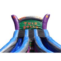 China Backyard Fun Large Inflatable Water Slide with Two Lane Wet Slip and 0.55mm Plato PVC for sale