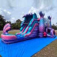 China Colorful Mermaid Inflatable Bouncy Castle with Water Slide and Pool Party Rental for sale