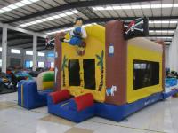 China Outdoor Game Pirate Theme Inflatable Bounce House with Dry Slide for sale