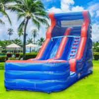 China Outdoor Children's Toys Inflatable Water Slide with Swimming Pool and Digital Printing for sale