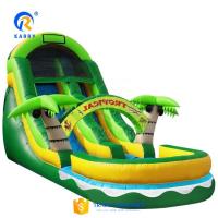 China Outdoor Children's Toys Inflatable Water Slide with Swimming Pool and Digital Printing for sale