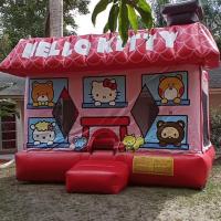 China 14 Years up Popular Red Hello Kit-ty Inflatable Trampoline Bouncer Castle with Repair Kits for sale