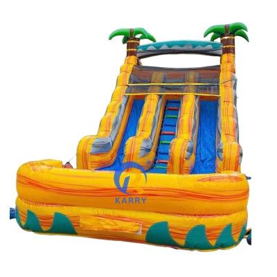 China Customized Size Inflatable PVC Castle Bounce House with Water Slide and Repair Accessory for sale