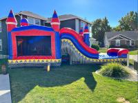 China Party Events  Commercial PVC Red Rocket Inflatable Bounce House with Slide  Pool for sale