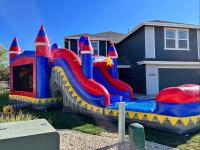 China Party Events  Commercial PVC Red Rocket Inflatable Bounce House with Slide  Pool for sale