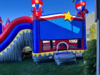 China Party Events  Commercial PVC Red Rocket Inflatable Bounce House with Slide  Pool for sale