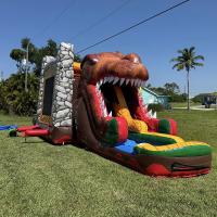 China Party Rentals Must-Have Customize Accepted Jurassic Dinosaur Theme Commercial PVC Inflatable Bounce House with Slide for sale